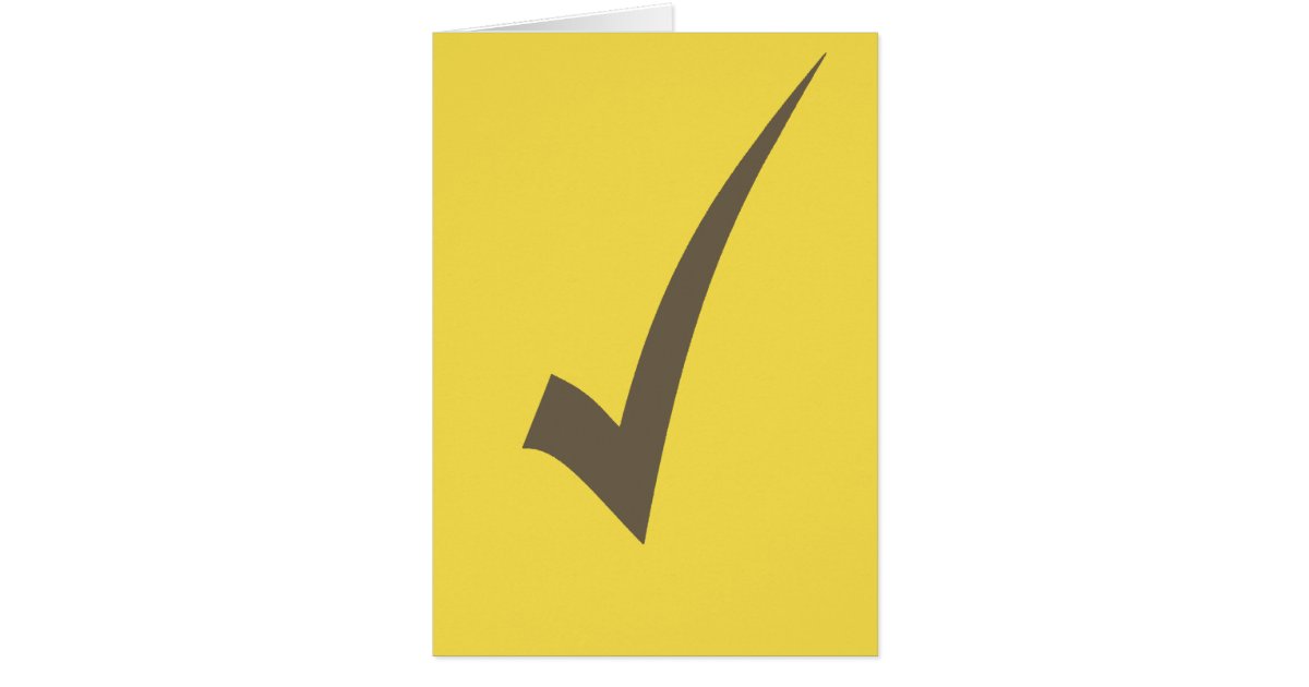Grey Tick Check Symbol Sign Mark Greeting Card | Zazzle