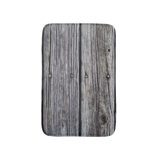 Grey-Toned Barn Wood-Board effect Photo Sample Bathroom Mat | Zazzle
