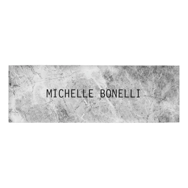 Grey Wall Design Background Plain Legible Modern Name Tag | Zazzle