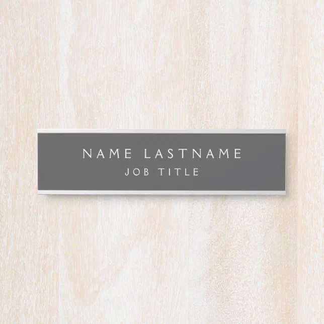 Grey White Modern Elegant Professional Classy Door Sign | Zazzle