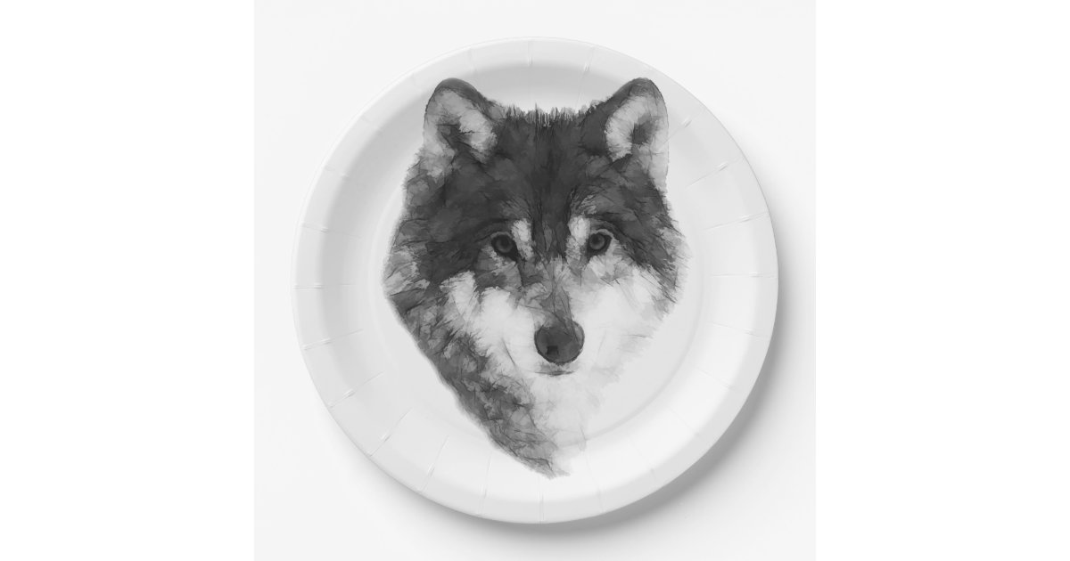 Grey Wolf attractive Paper Plates | Zazzle