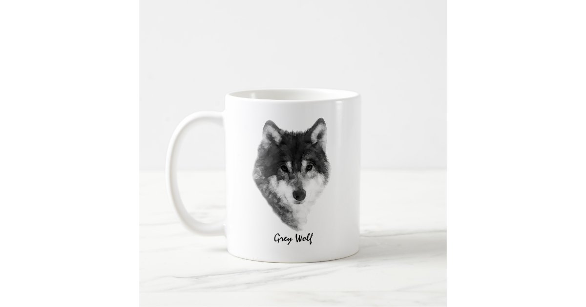 Grey Wolf elegant customizable Coffee Mug | Zazzle