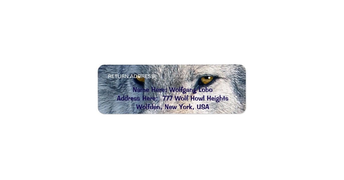 GREY WOLF EYES Wildlife Return Address Labels | Zazzle