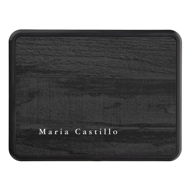 Grey Wood Background Minimalist Modern Name Hitch Cover | Zazzle