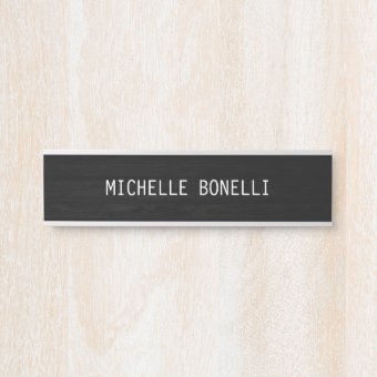 Grey Wood Design Background Plain Legible Modern Door Sign | Zazzle