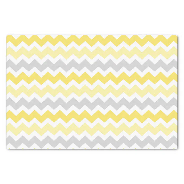 Grey Yellow Chevron Pattern Tissue Paper | Zazzle
