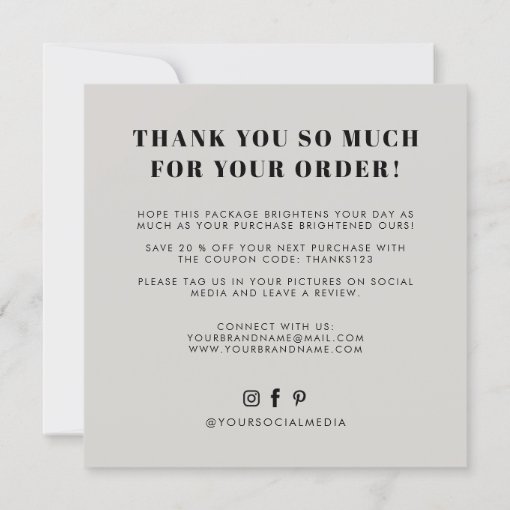 Grey you've got great taste thank you card | Zazzle