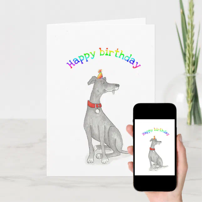 Greyhound birthday card | Zazzle