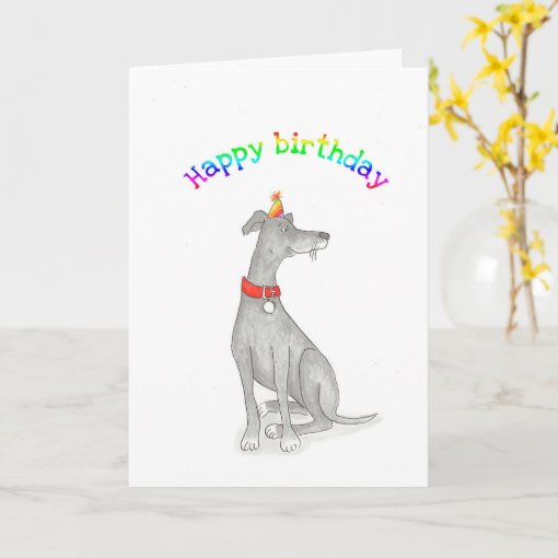Greyhound birthday card | Zazzle
