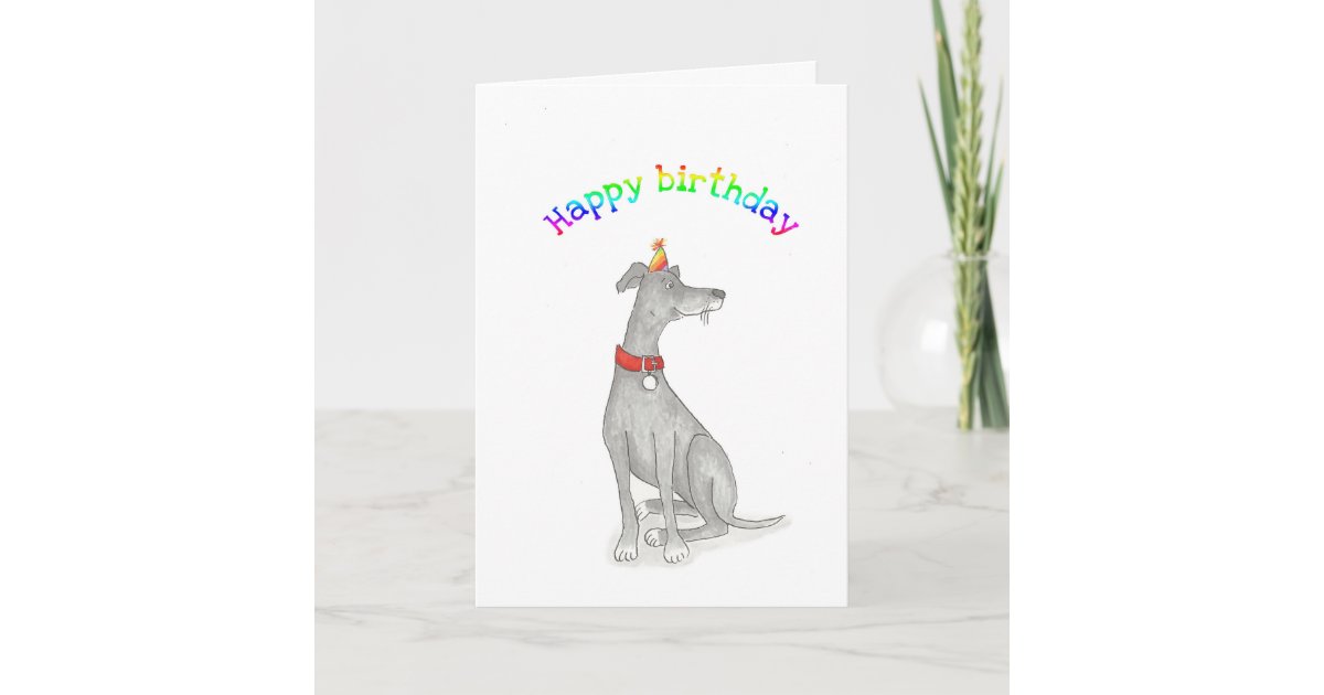 Greyhound birthday card | Zazzle