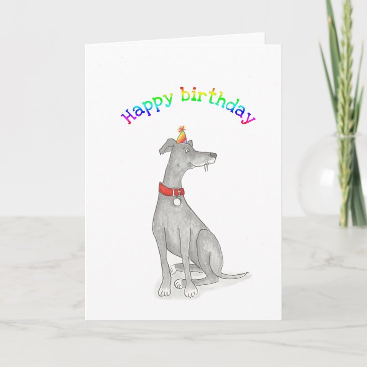 Greyhound birthday card | Zazzle