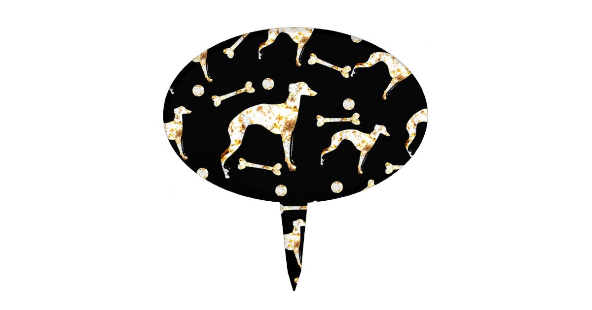 GREYHOUND BLING CAKE TOPPER | Zazzle