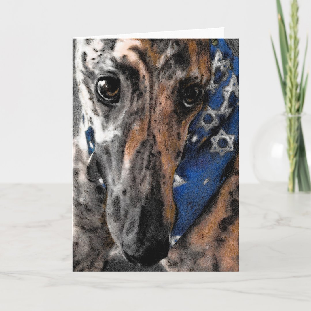 Greyhound card for Chanukah / Hanukkah / Passover | Zazzle