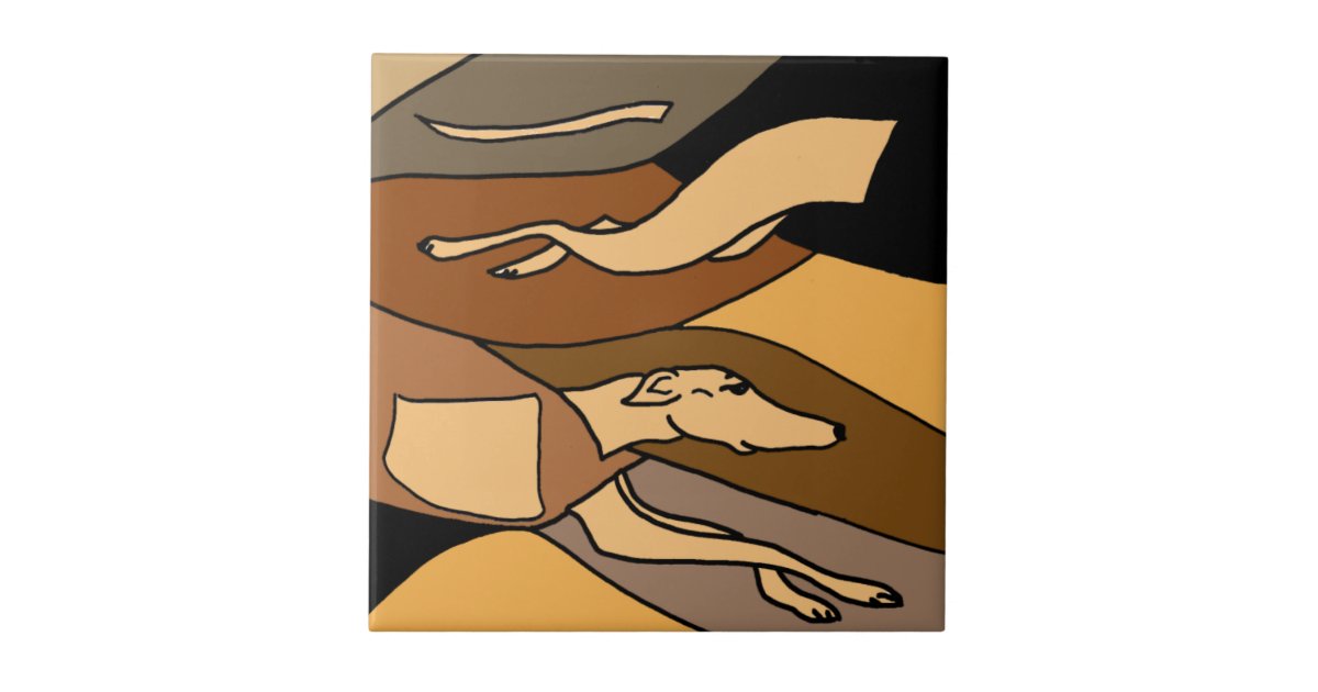 Greyhound Dog Abstract Art Design Ceramic Tile | Zazzle