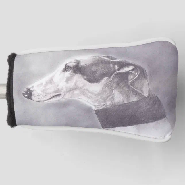 Greyhound Dog Art Drawing Golf Putter Cover | Zazzle