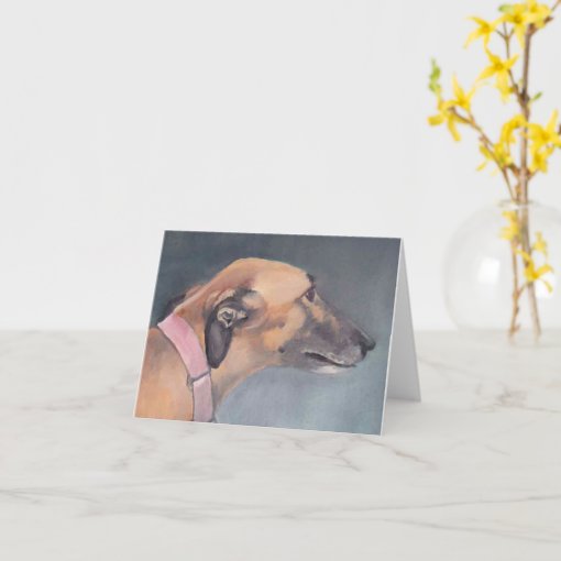 Greyhound Dog Art Note Card | Zazzle