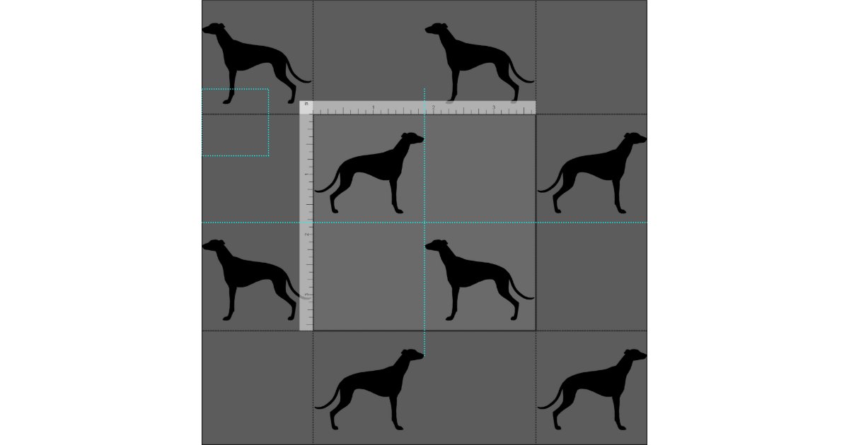 Greyhound Dog Silhouettes Pattern Grey and Black Fabric | Zazzle