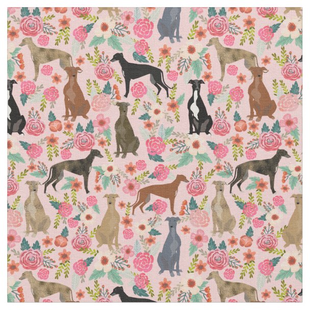 greyhound florals light purple fabric | Zazzle