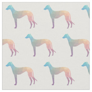 Greyhound Geometric Pattern Silhouette Plaid Fabric | Zazzle