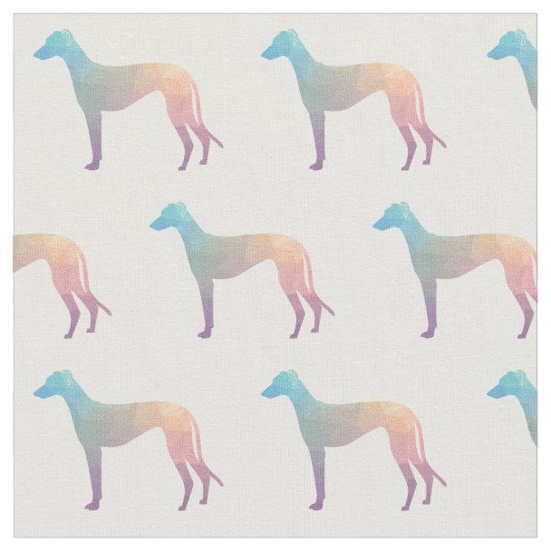 Greyhound Geometric Pattern Silhouette Plaid Fabric | Zazzle