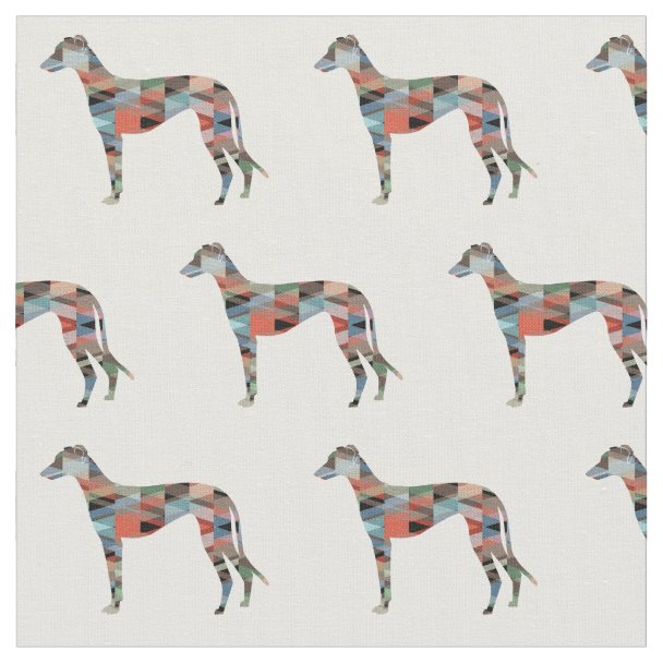 Greyhound Geometric Pattern Silhouette Purple Fabric | Zazzle