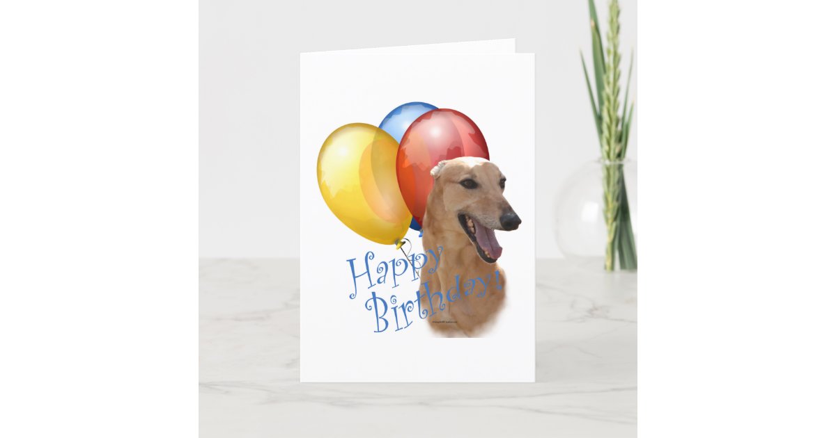 Greyhound Happy Birthday Card | Zazzle.com