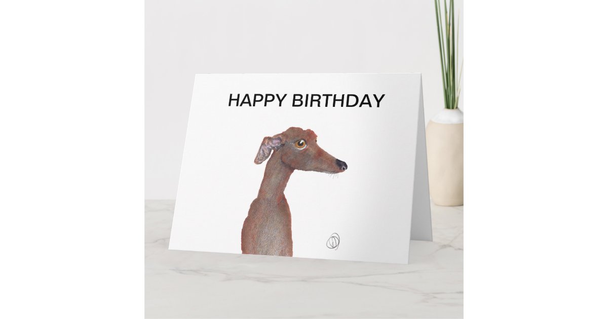 GREYHOUND HAPPY BIRTHDAY CARD | Zazzle