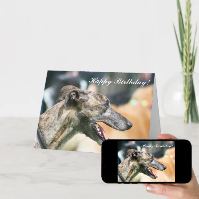 Greyhound Happy Birthday greeting card | Zazzle