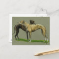 "Greyhound Hug" Dog Art Postcard | Zazzle