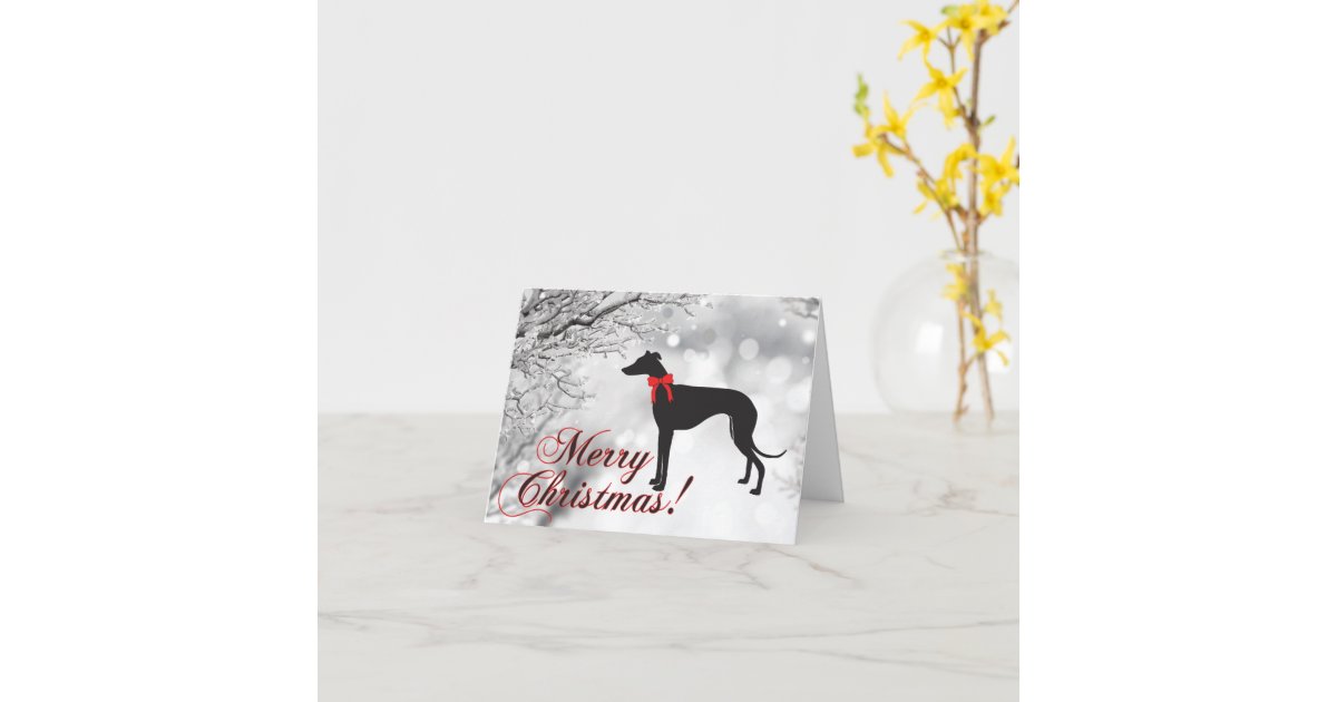 Greyhound Merry Christmas Card | Zazzle