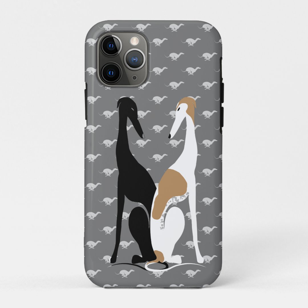 Greyhound Sisters Illustration Phone Case | Zazzle