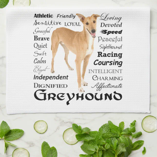 Greyhound Traits Kitchen Towel | Zazzle