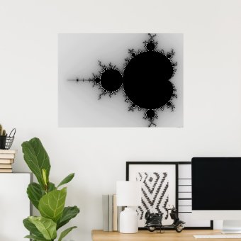 Greyscale Mandelbrot Set Poster | Zazzle