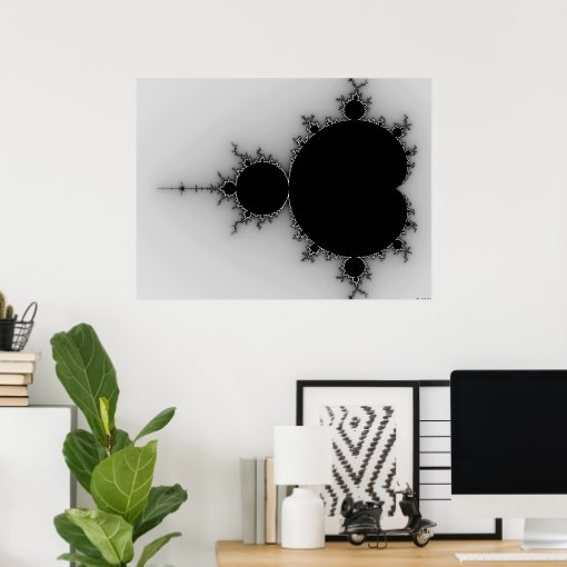 Greyscale Mandelbrot Set Poster | Zazzle