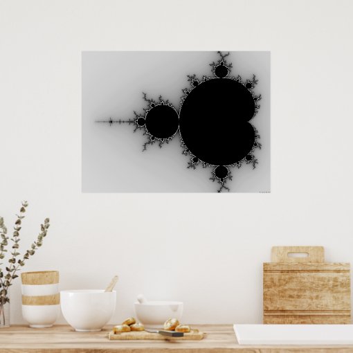 Greyscale Mandelbrot Set Poster | Zazzle