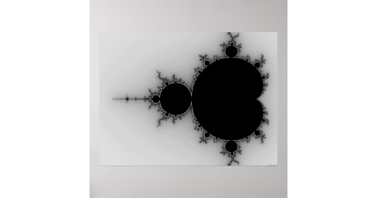Greyscale Mandelbrot Set Poster | Zazzle