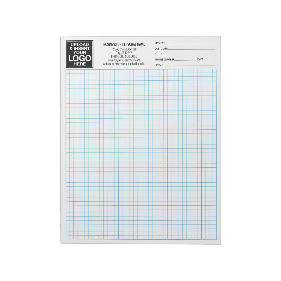 Grid 5 squares per Inch - Graph Calcpad Logo Notepad | Zazzle