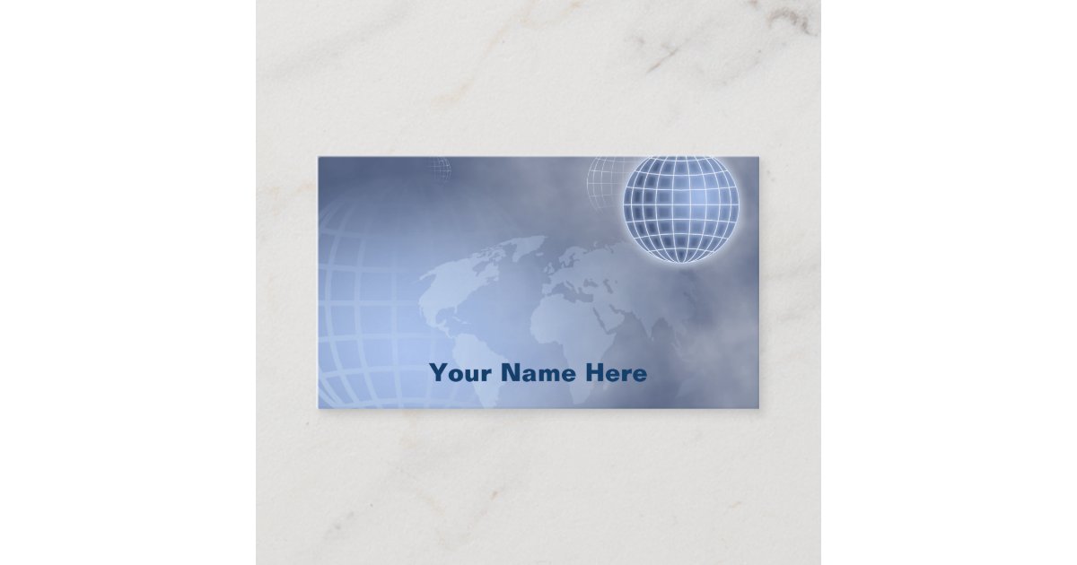 Grid Globe, Your Name Here Business Card | Zazzle