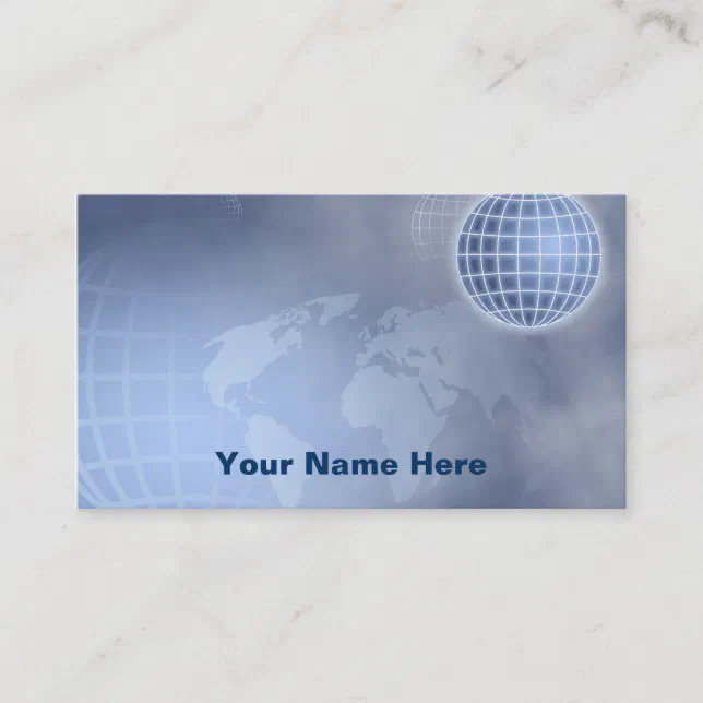 Grid Globe, Your Name Here Business Card | Zazzle