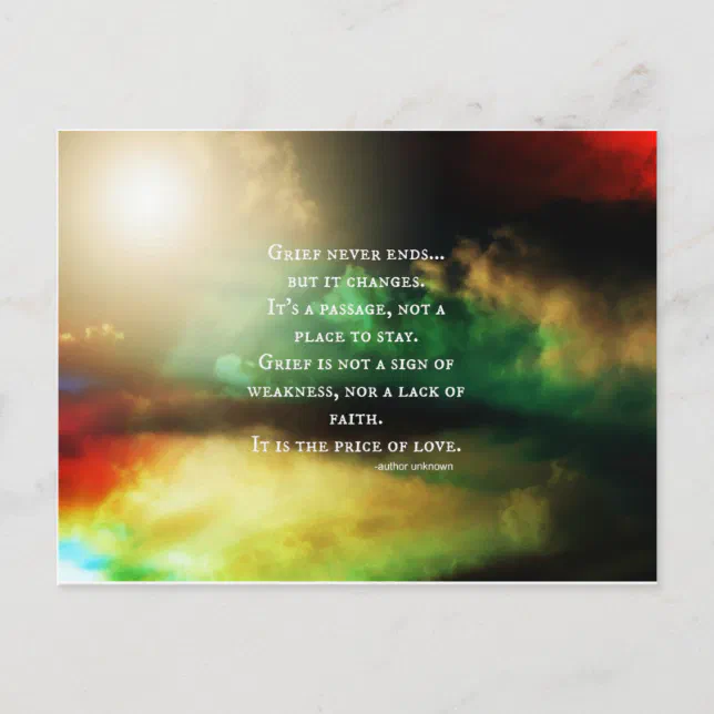 GRIEF never ends Postcard | Zazzle