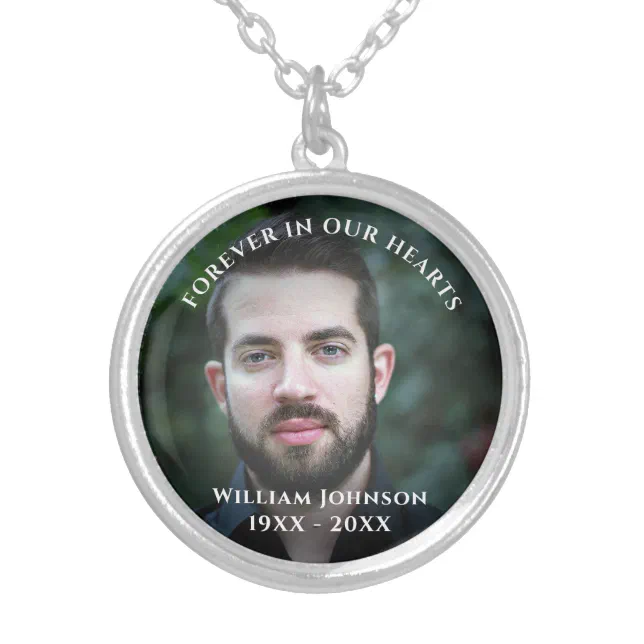 Grief Remembrance Celebration Of Life Custom Photo Silver Plated ...