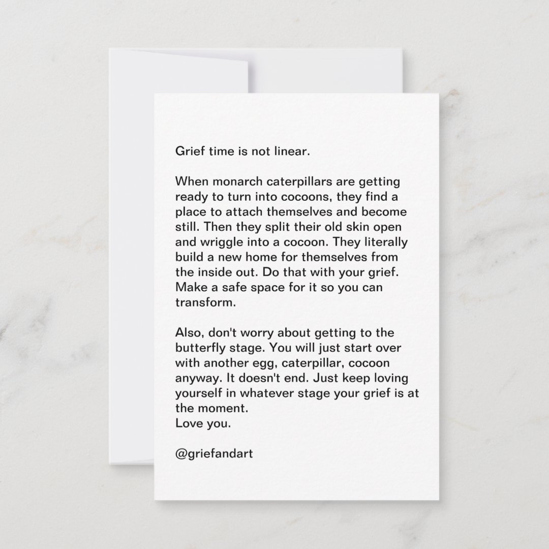 Grief time is not linear (affirmation card) card | Zazzle