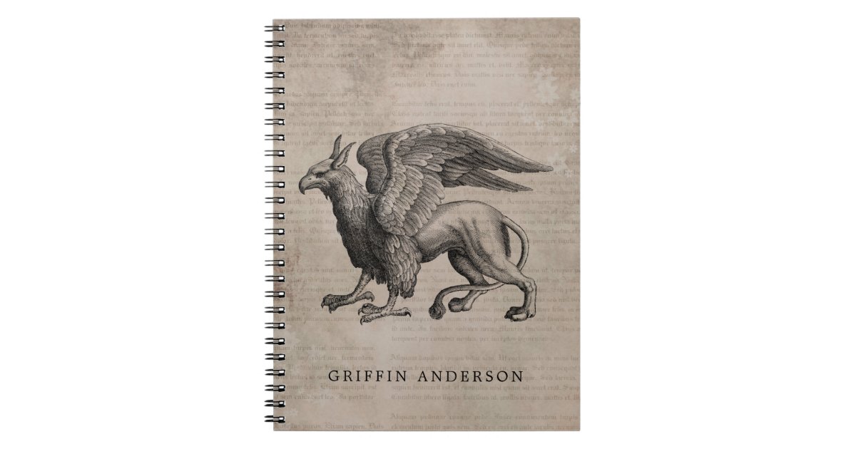 Griffin Creature Vintage with Name Notebook | Zazzle