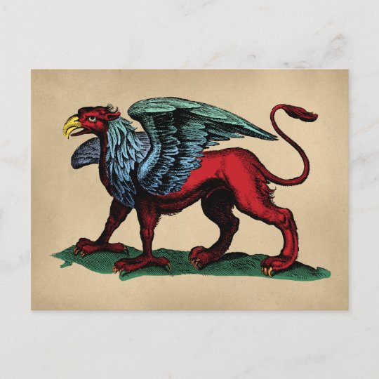 Griffin Vintage Illustration Postcard | Zazzle.com
