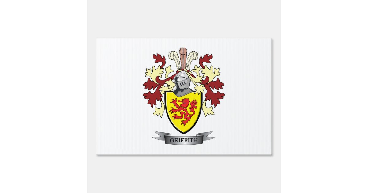 Griffith Family Crest Coat of Arms Sign | Zazzle