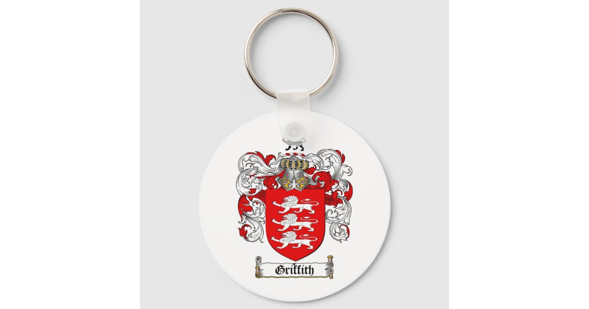 GRIFFITH FAMILY CREST - GRIFFITH COAT OF ARMS KEYCHAIN | Zazzle