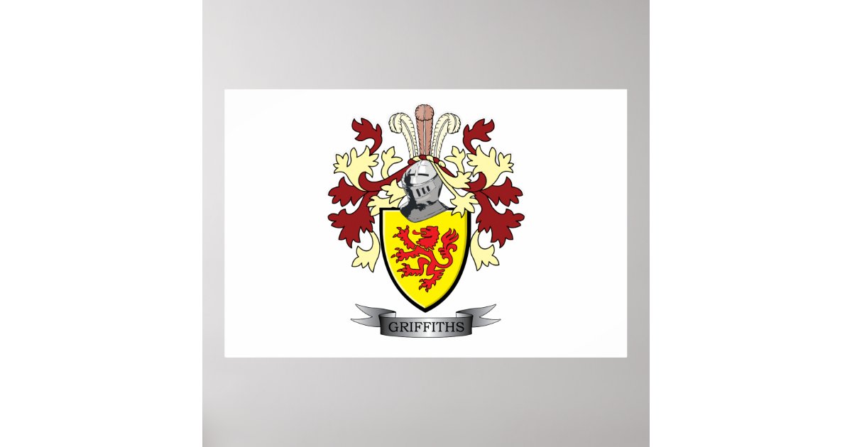 Griffiths Family Crest Coat of Arms Poster | Zazzle.com
