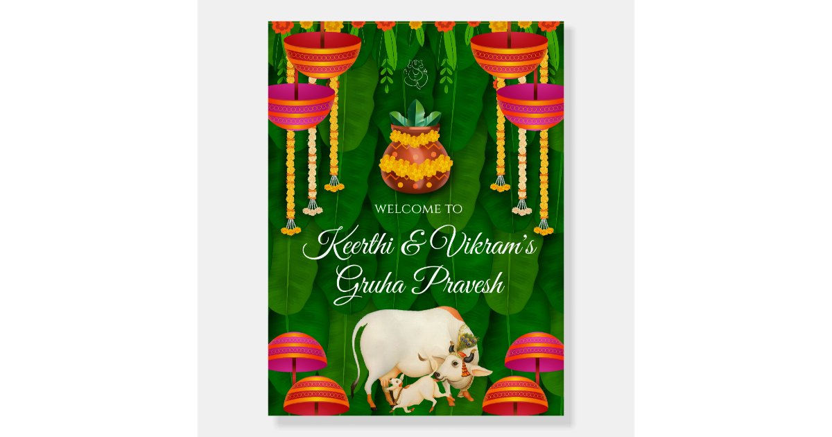 Griha Pravesh sign as Gruha Pravesam sign | Zazzle