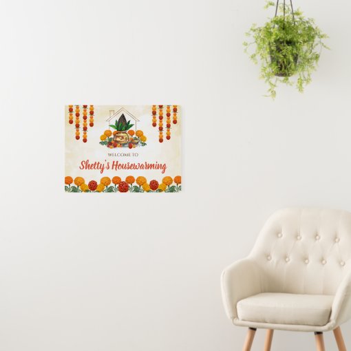 Griha Pravesh sign & Indian Housewarming sign | Zazzle
