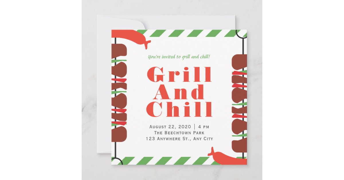 Grill And Chill Invitations & Announcements | Zazzle